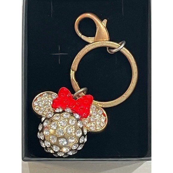 Disney | Accessories | Disney Minnie Mouse Rhinestone Keychain Bag ...